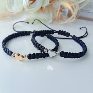 Set of 2 Personalized Heart Bracelet: Custom Couple, BFF Jewelry ...