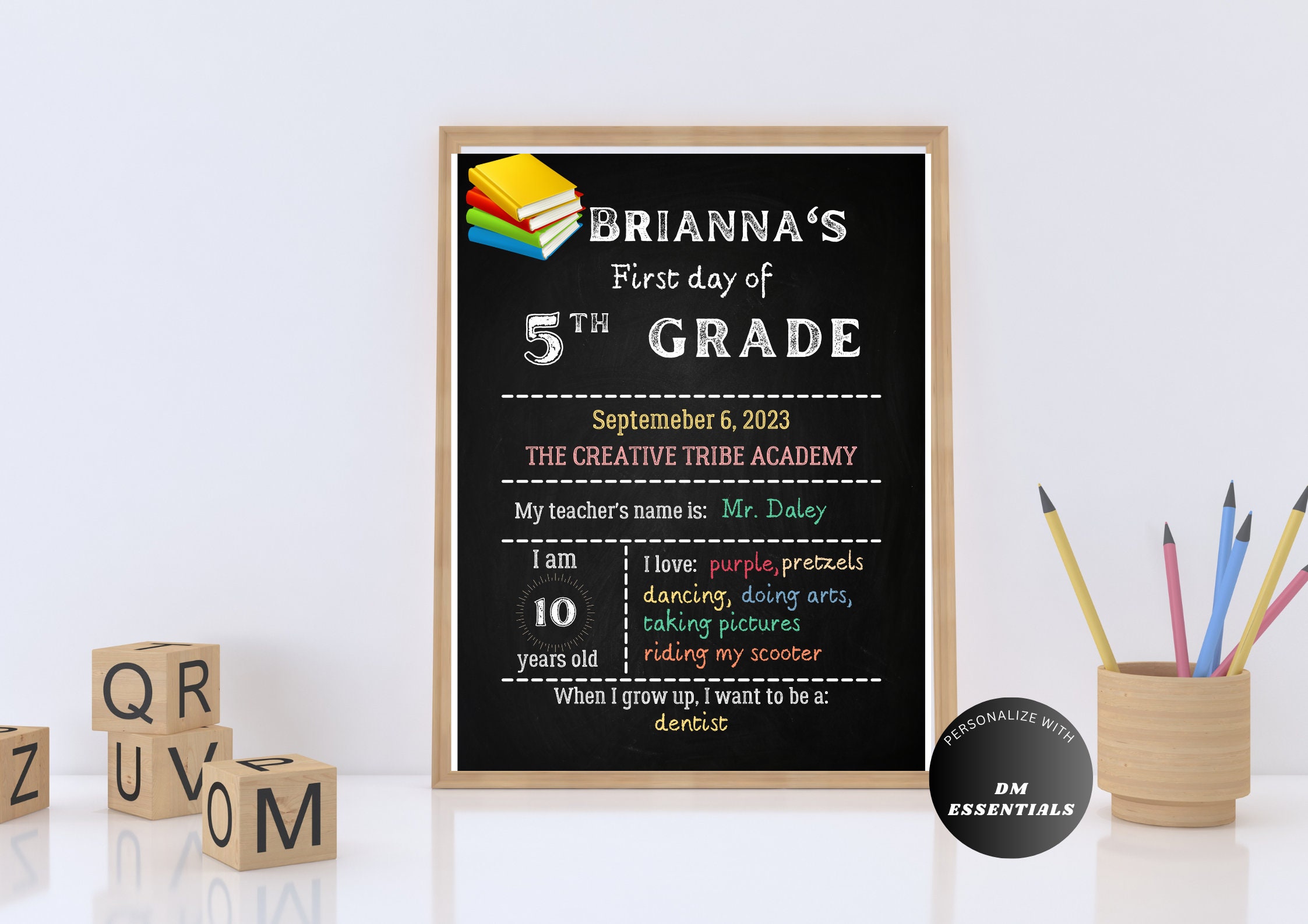 First Day of School Printable Template Digital Download Canva ...
