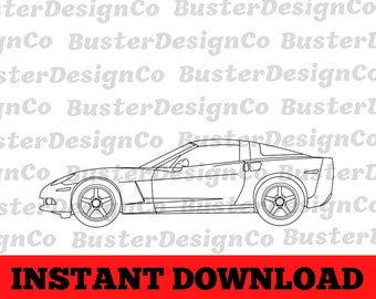 Corvette C6 SVG File Corvette Png Laser Cut Out PNG and DXF - Etsy