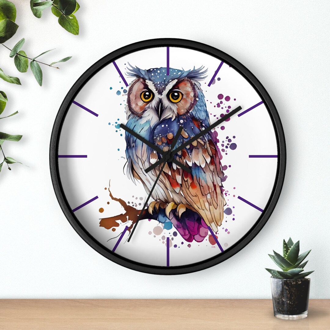 Cute Owl Wall Clock, Gift for Her, Home Decor, Clock Time, Wall Clock ...