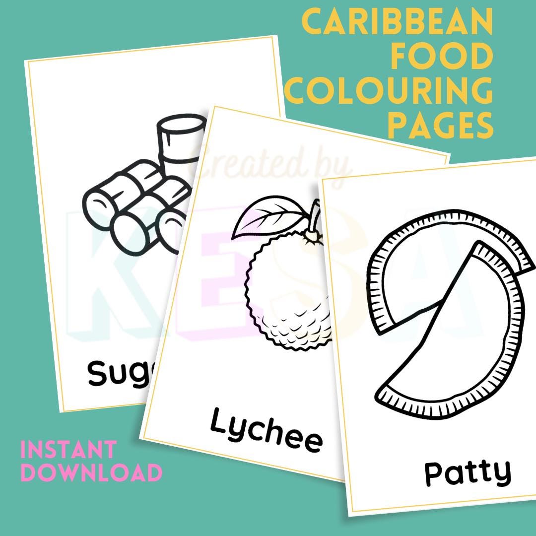 Caribbean Food Colouring Pages (PDF) | Printable Colouring Pages for ...