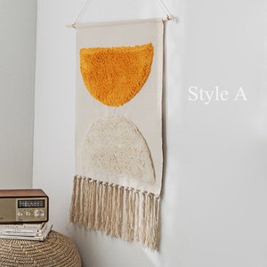 Abstract Tufting Tapestry Wall Hanging, Minimalist Macrame, Geometric ...