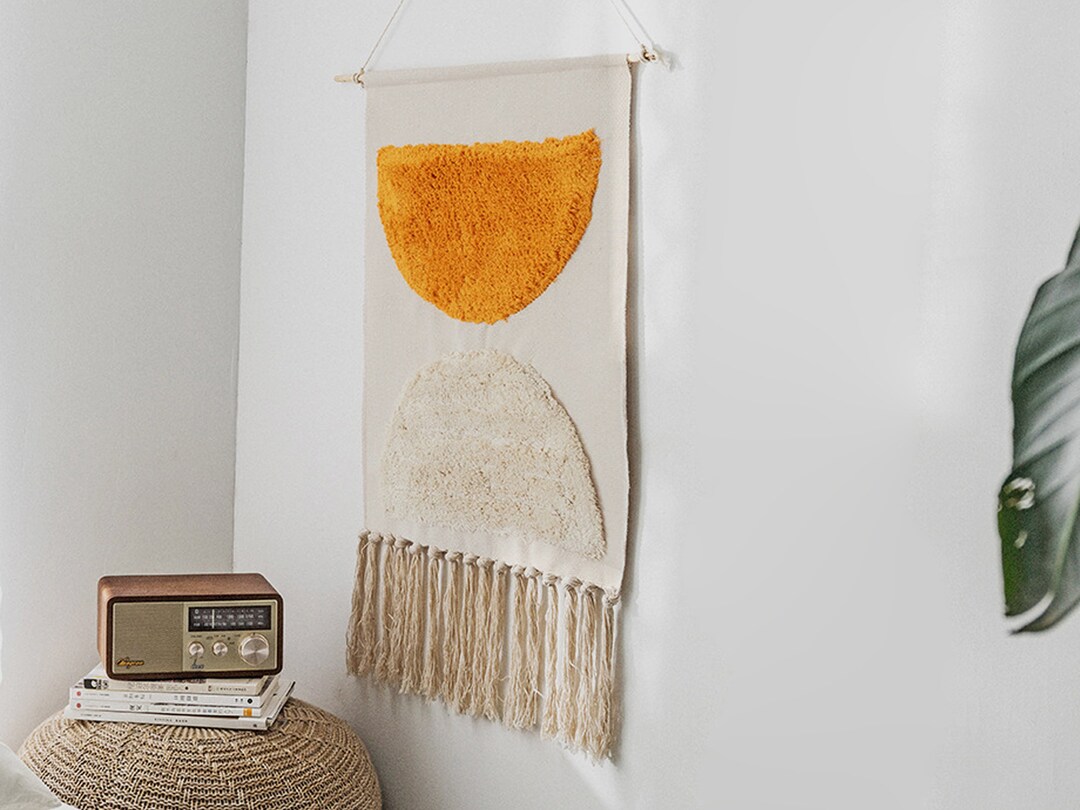 Abstract Tufting Tapestry Wall Hanging, Minimalist Macrame, Geometric ...