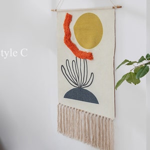 Abstract Tufting Tapestry Wall Hanging, Minimalist Macrame, Geometric ...
