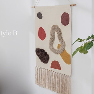 Abstract Tufting Tapestry Wall Hanging, Minimalist Macrame, Geometric ...