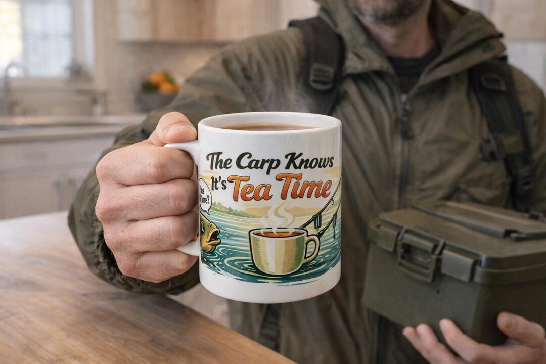 Carp Fishing Mug | Angler Gift, Tea Time Design - Etsy