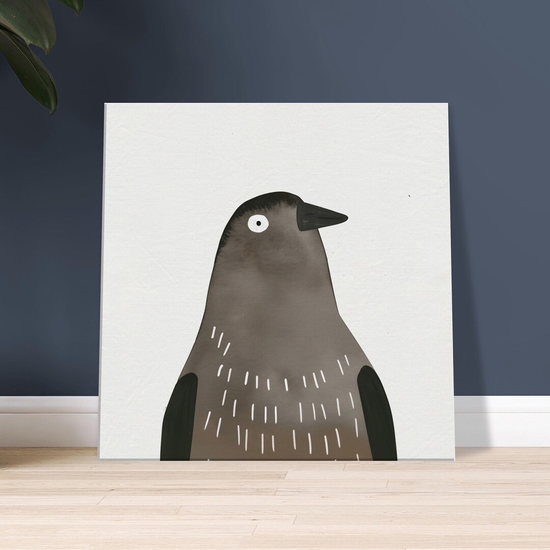 Cute Goofy Pigeon Art Simple Adorable Minimalist Pigeon Poster Silly ...