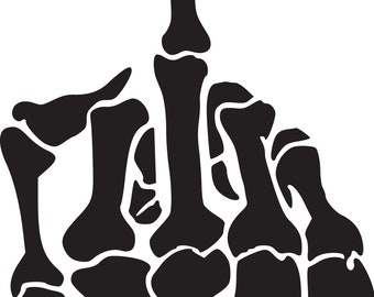 Skeleton Middle Finger Design - SVG File - CNC Routing - CNC Plotting ...