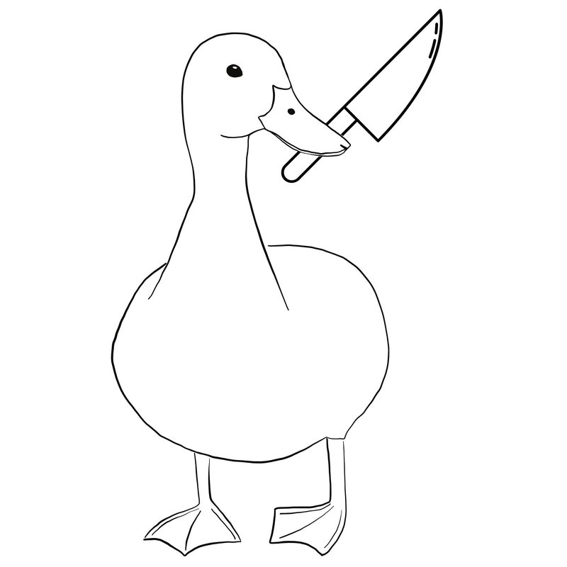 Pato con un cuchillo - Etsy España