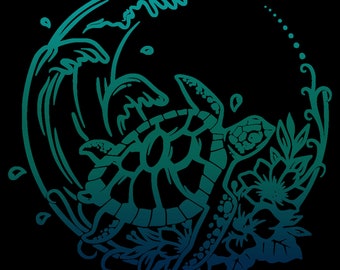 Turtle Wave Design - SVG File - CNC Routing - CNC Plotting - Etsy