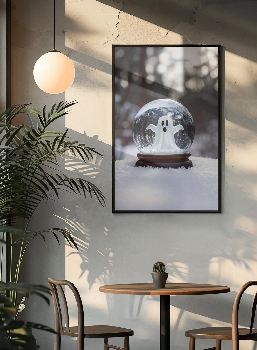 Ghost in Snow Globe Poster | Halloween, Spooky Home Decor, Winter ...