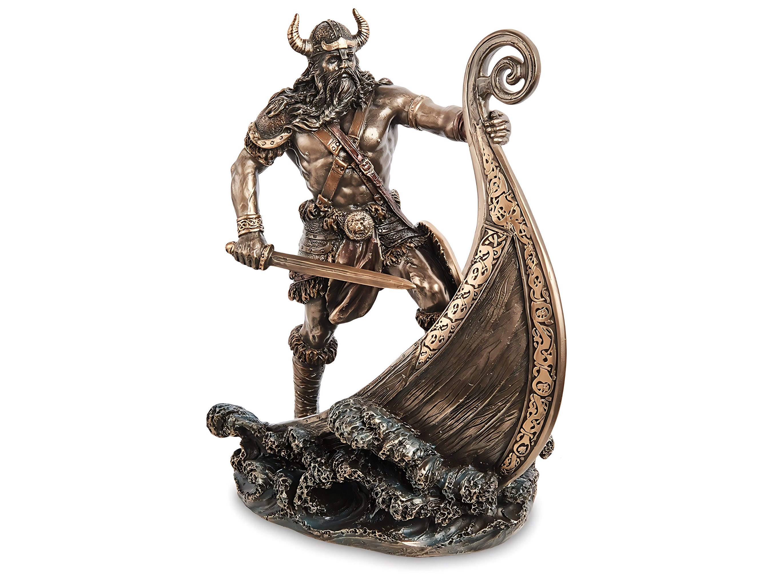 Viking Warrior Figurine, Office Decor Statue, Norse Mythology Sculpture ...