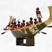 Egyptian Boat Figure, Hand Painted Rowing Egyptians Figurine, Egyptian ...