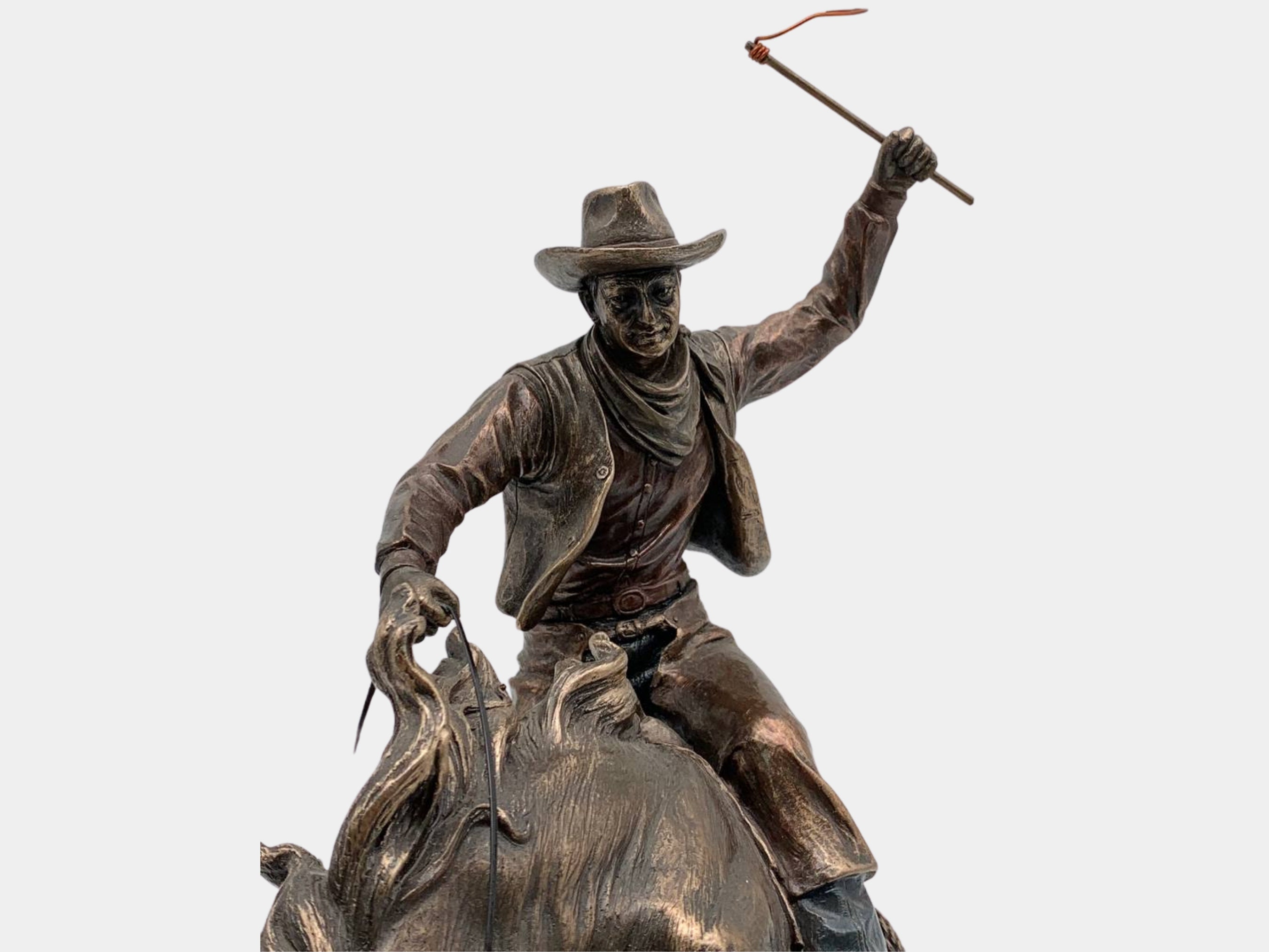 Bronco Buster Rodeo Cowboy Statue, Figurine, Detailed Hand Painted ...