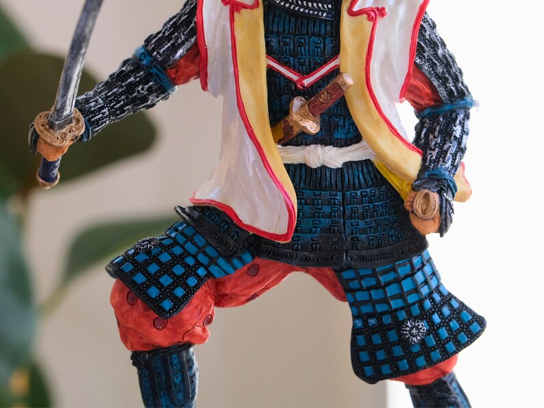 Japanese Samurai Statue With Wooden Kabuto Detailed Historical Figurine ...