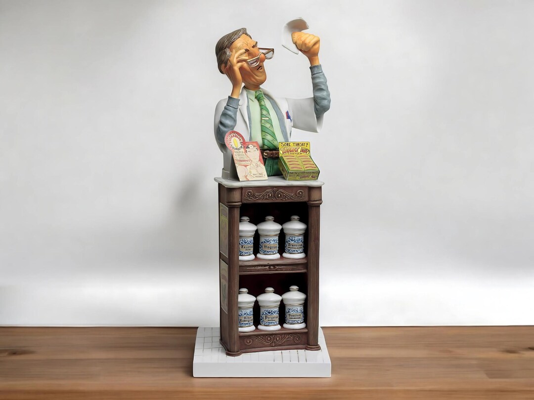 The Pharmacist Figurine, Vintage Apothecary Decor, Unique Pharmacy Gift ...