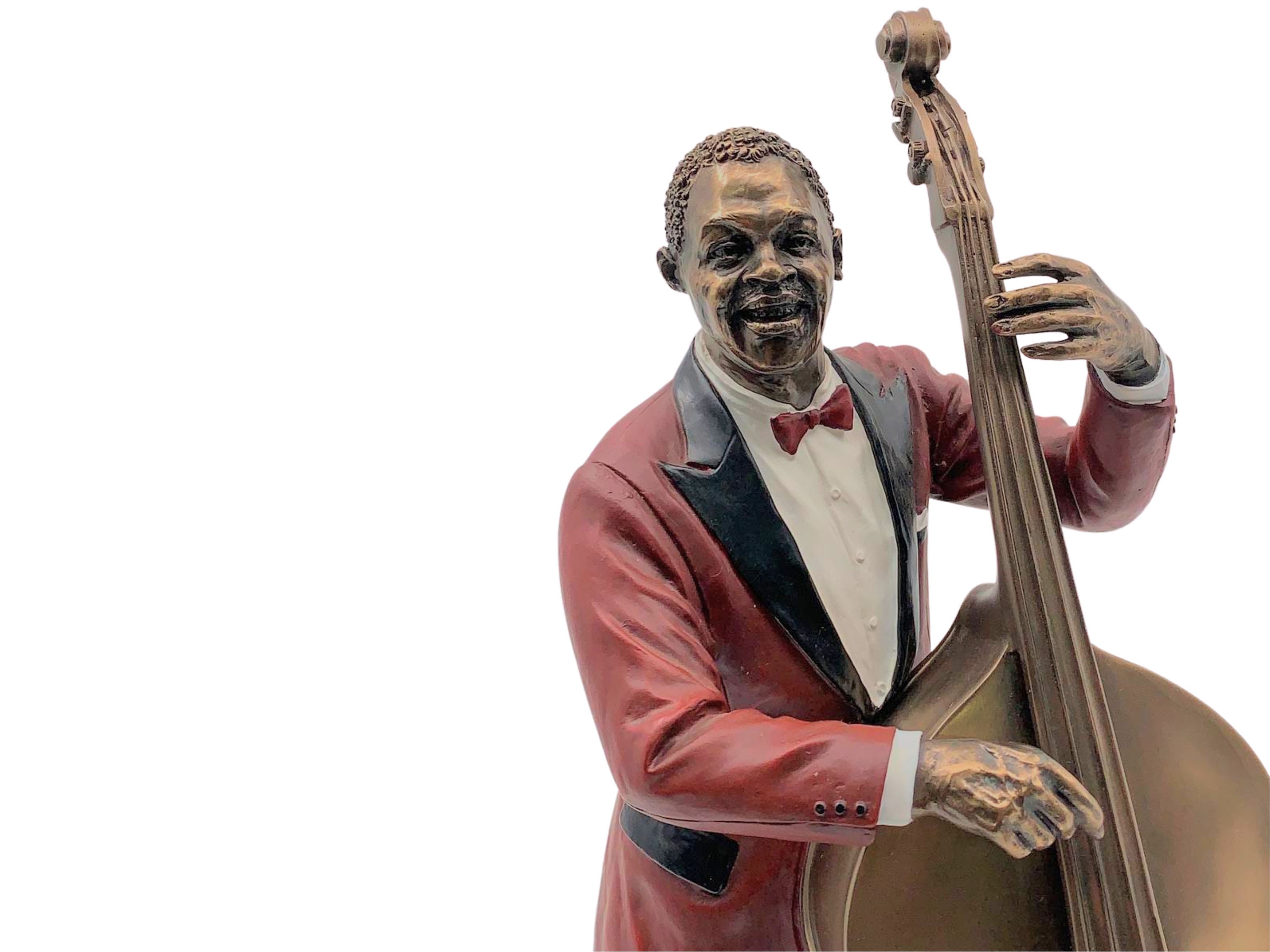 Double Bass Player Figurine, Bassist Sculpture, Bass Musician, Jazz ...