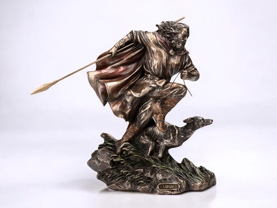 Lugh Irish God Statue, Unique Celtic Art, Hand Painted Mythical Decor ...