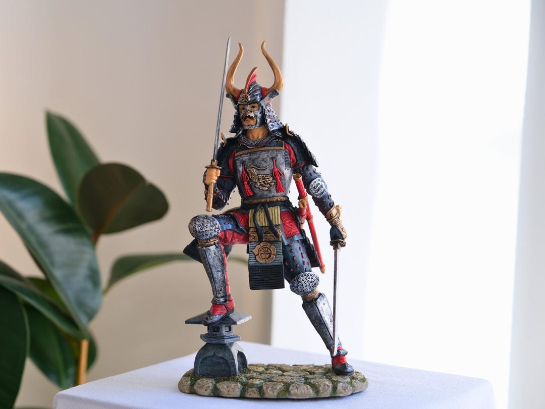 Samurai Figurine With Sword: Japanese Warrior Sculpture - Etsy