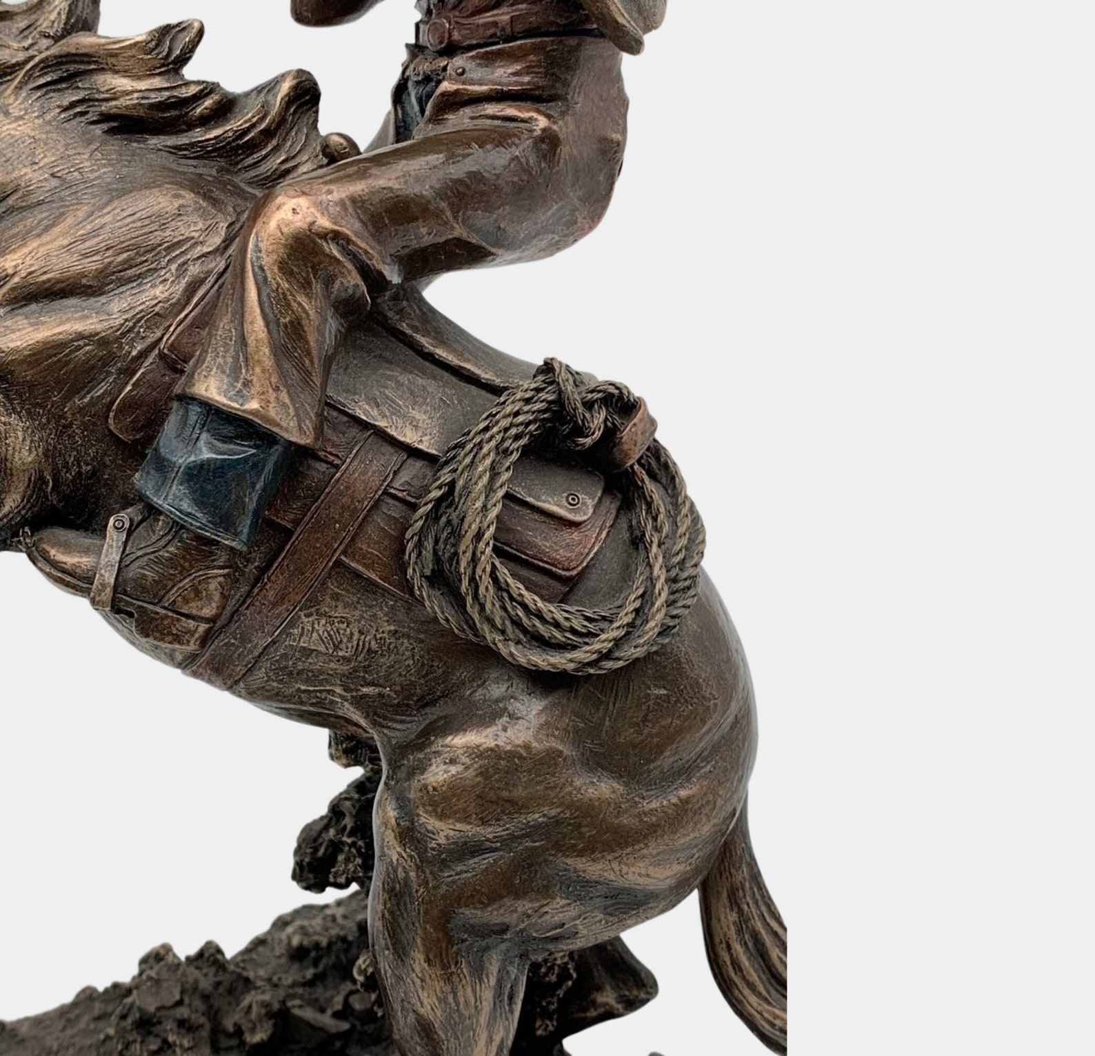 Bronco Buster Rodeo Cowboy Statue, Figurine, Detailed Hand Painted ...