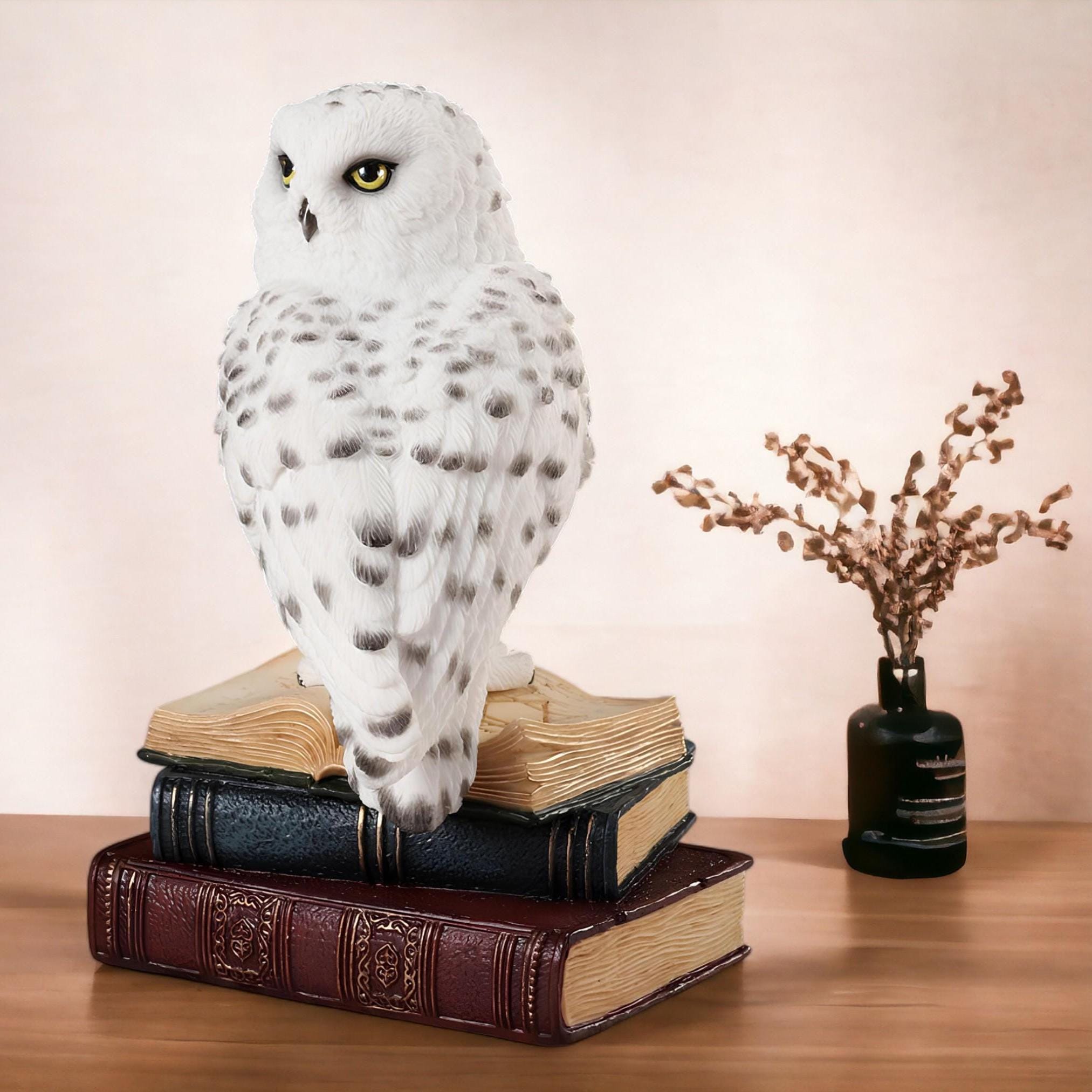 Snowy Owl Statue – Wizard Decor & Mystical Home Art - Etsy