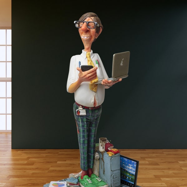 Computer Nerd Statue - Etsy