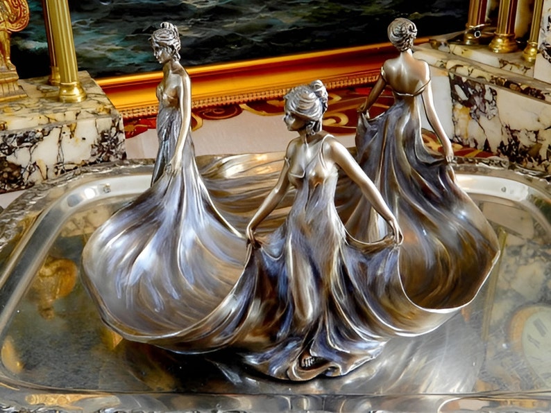 Three Graces Bowl Art Nouveau Fruit Bowl Themed Three Graces - Etsy