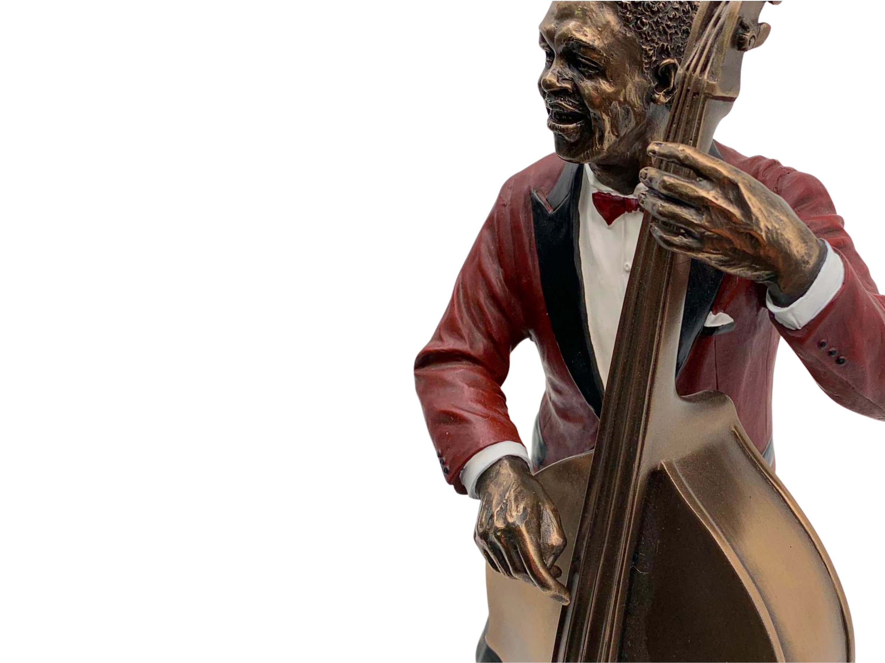 Double Bass Player Figurine, Bassist Sculpture, Bass Musician, Jazz ...