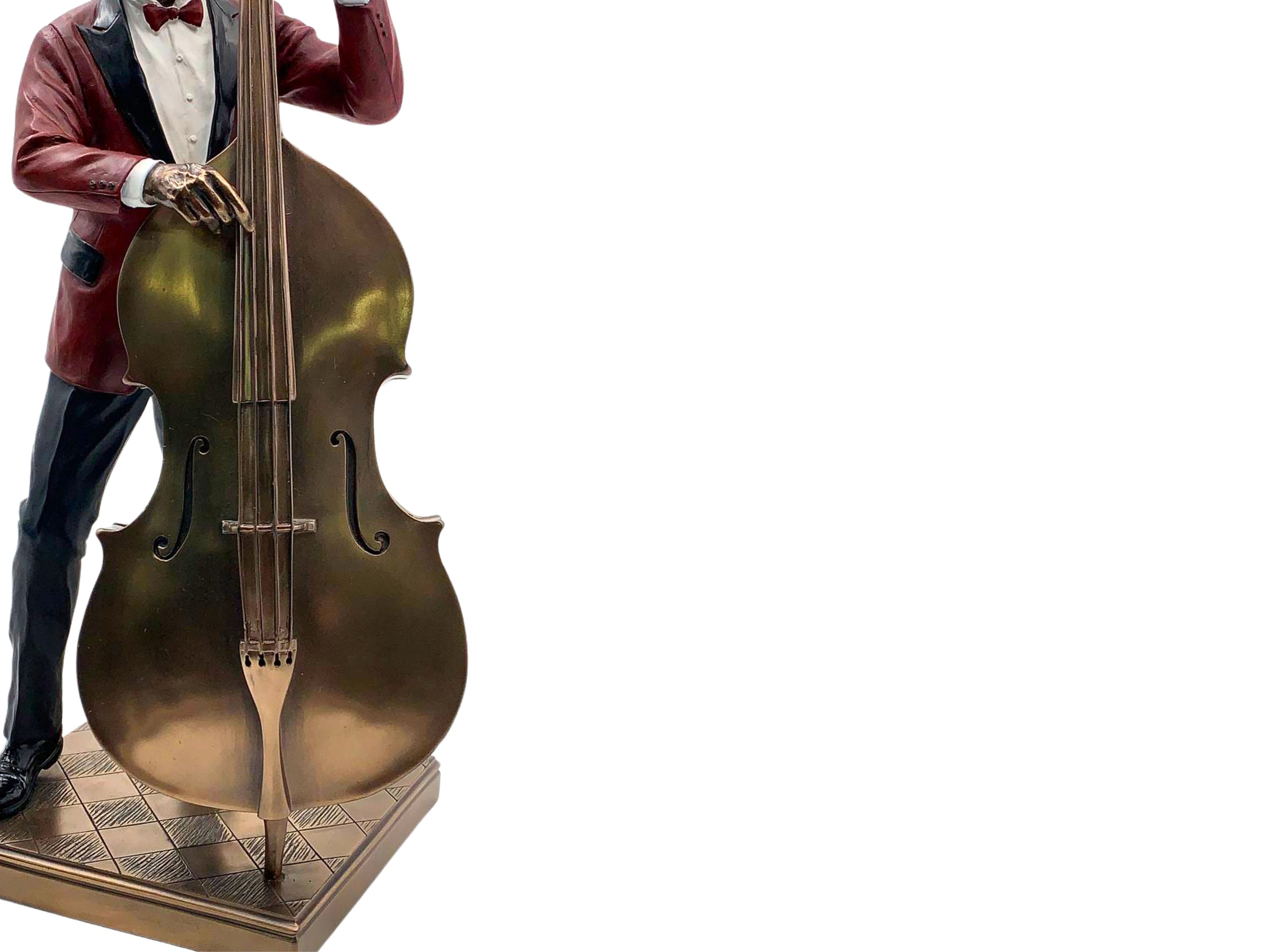 Double Bass Player Figurine, Bassist Sculpture, Bass Musician, Jazz ...