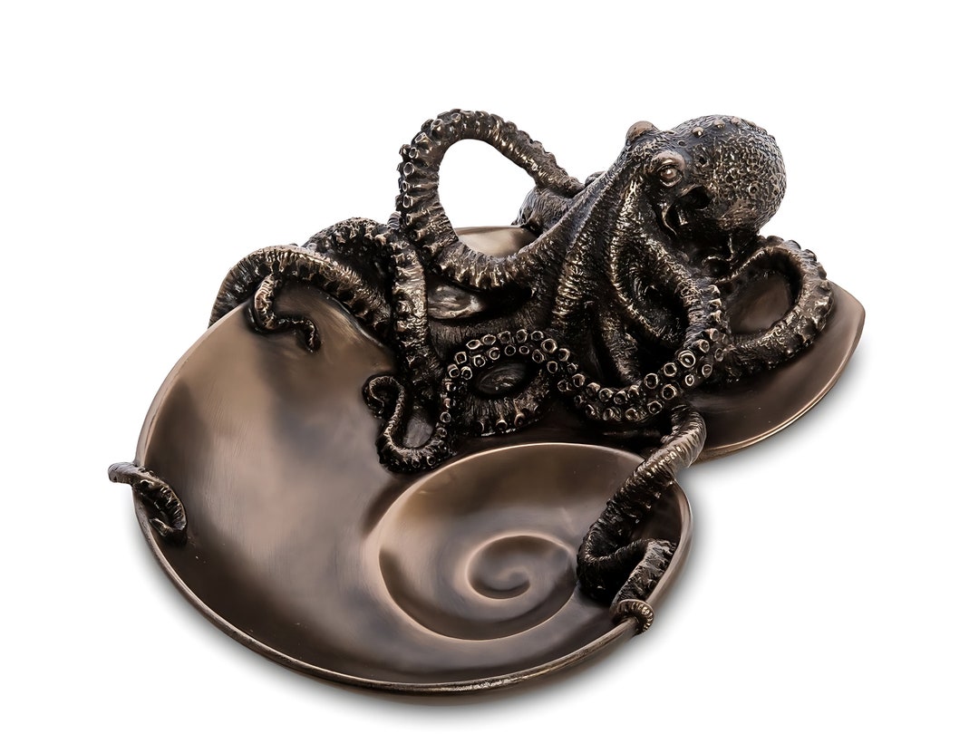 Spiral Shell Octopus Tray - Unique Nautical Decor, Ocean Theme ...