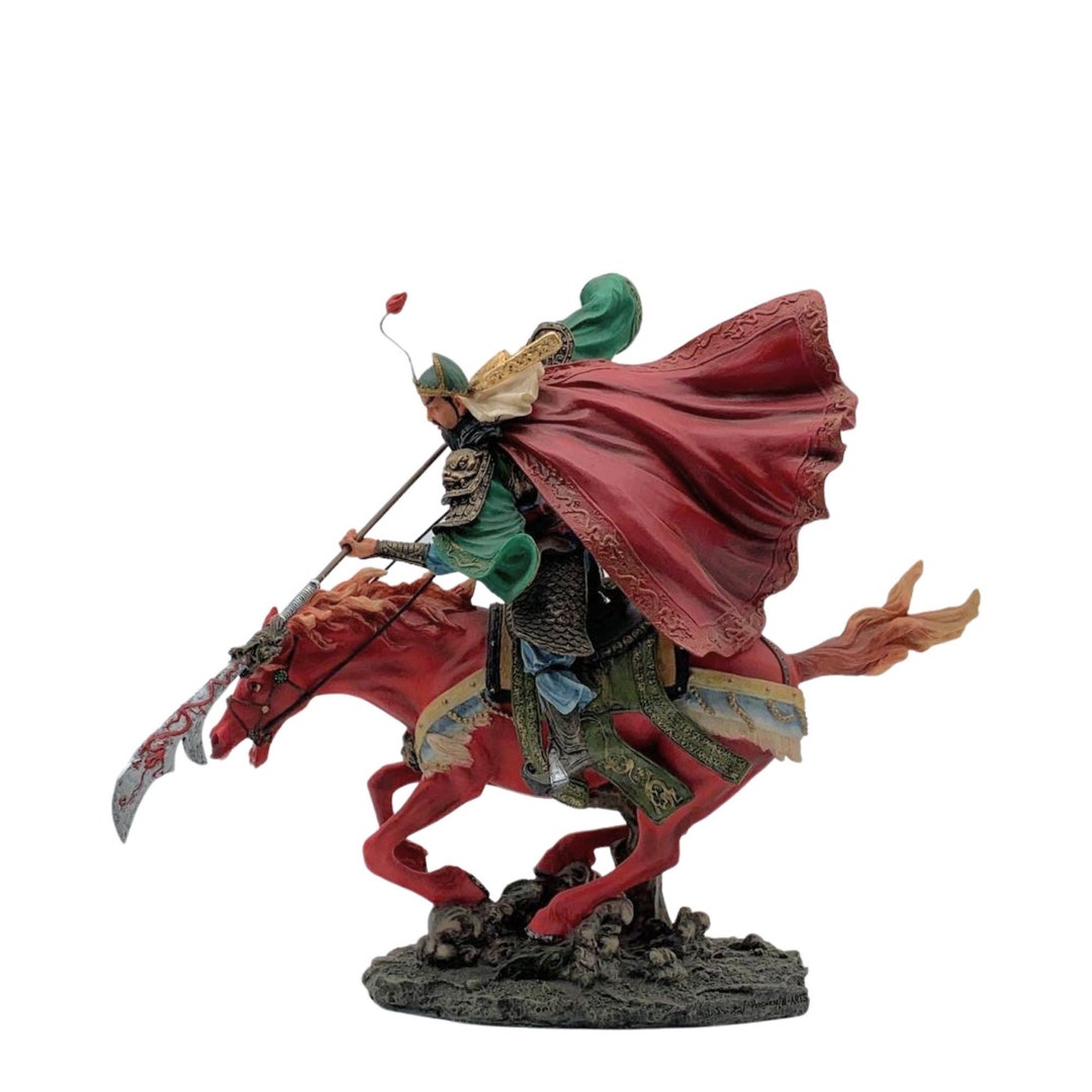 Guan Yu Figurine: Hand-painted Chinese Warrior Statue With Guan Dao ...