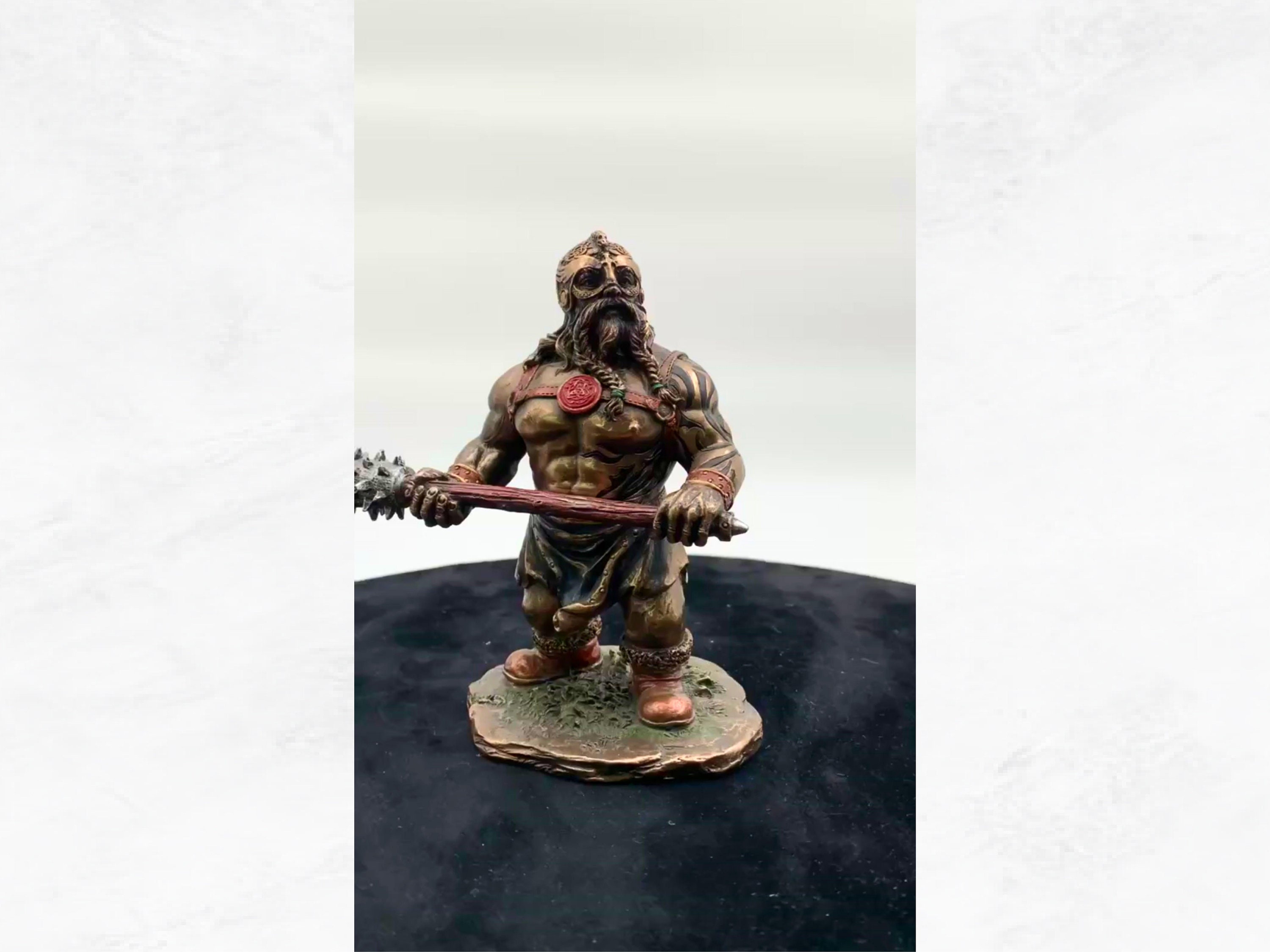 Dwarf Viking Warrior Figurine, Statue, With Spiked Mace, Hand Painted ...