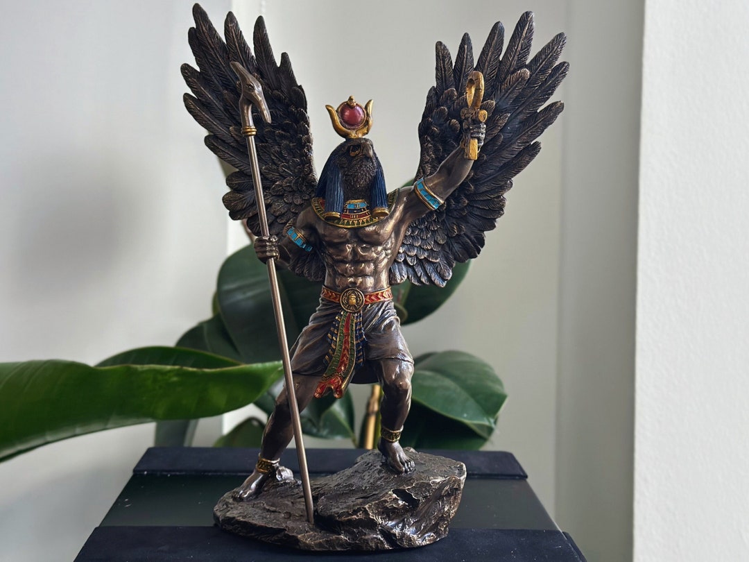 Ra Statue, Egyptian Sun God Figurine With Wings, Ra Figurine, Egyptian ...