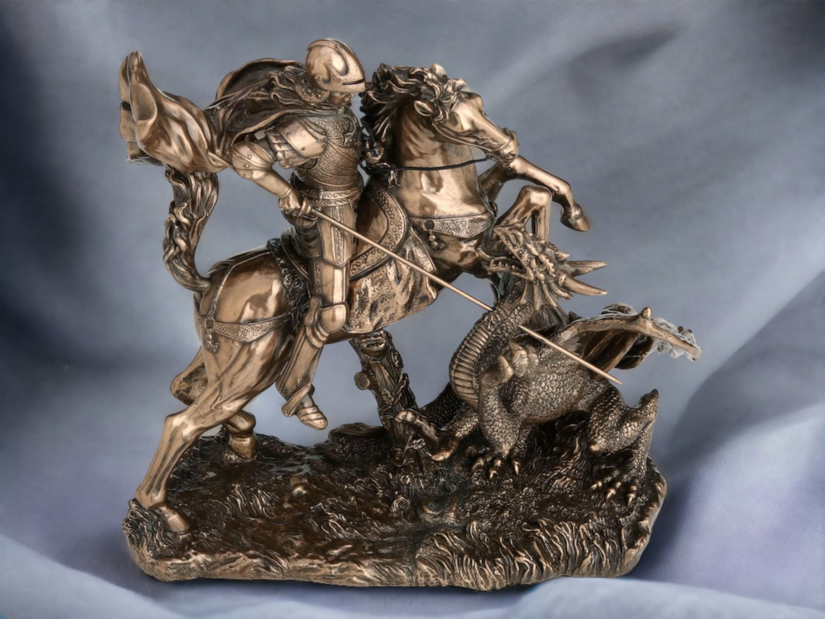 Dragon Slayer Saint George Statue, Mythical Creature Decor, Patron ...