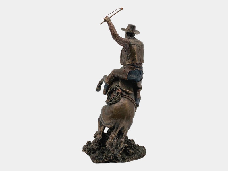 Bronco Buster Rodeo Cowboy Statue, Figurine, Detailed Hand Painted ...