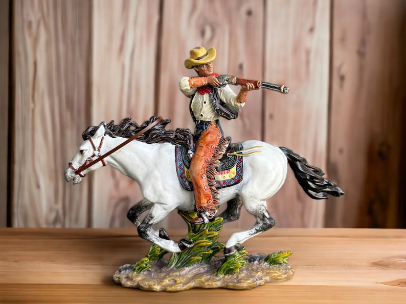 Cowboy Figurine With Horse, Western Decor, Vintage Cowboy Figurine ...