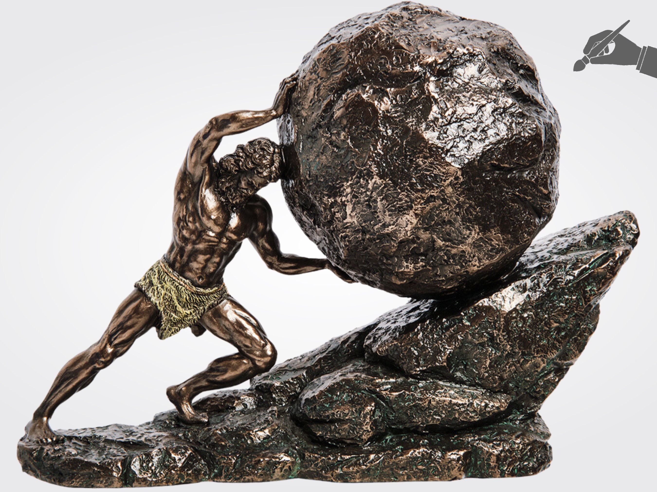 Sisyphus Statue. Sisyphus Pushing Rock Figurine, Unique Home Décor ...