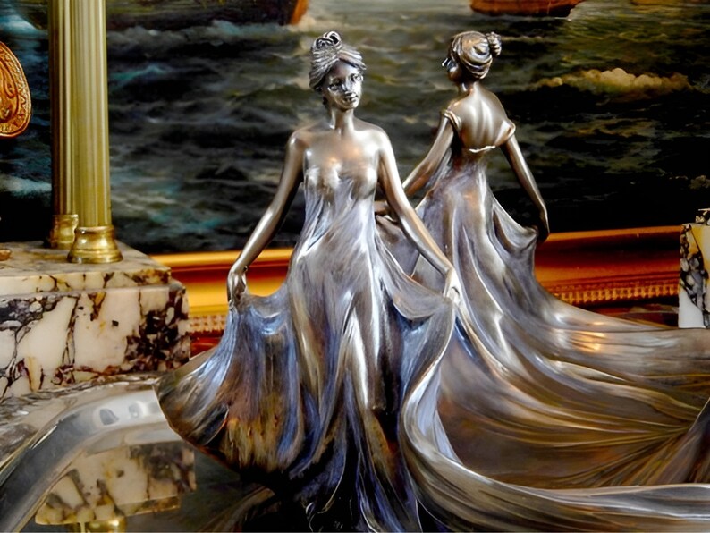 Three Graces Bowl Art Nouveau Fruit Bowl Themed Three Graces - Etsy