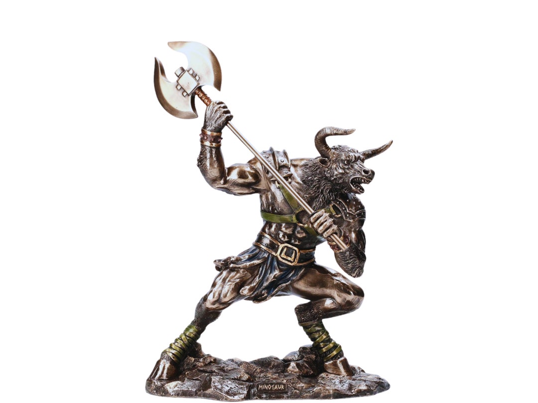 Minotaur Statue - Greek Mythology Decor, Unique Home Accent, Mythical ...