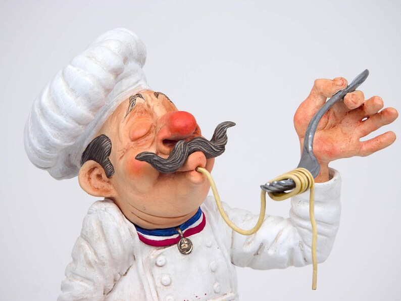 The Chef Figurine Kitchen Decor Bistro Statue Handmade Chef - Etsy
