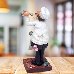 The Chef Figurine Kitchen Decor Bistro Statue Handmade Chef - Etsy