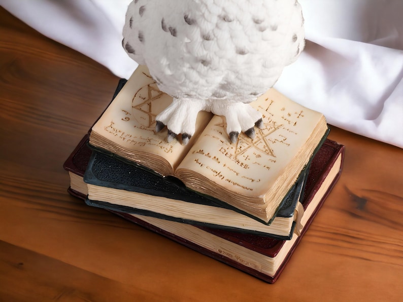 Snowy Owl Statue – Wizard Decor & Mystical Home Art - Etsy