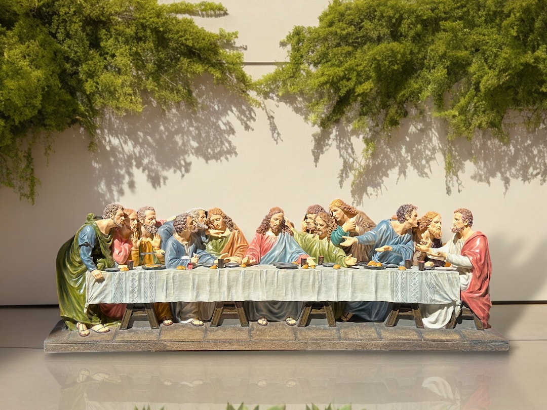 Hand-painted Last Supper Statue, Colorful Resin Sculpture, Religious ...