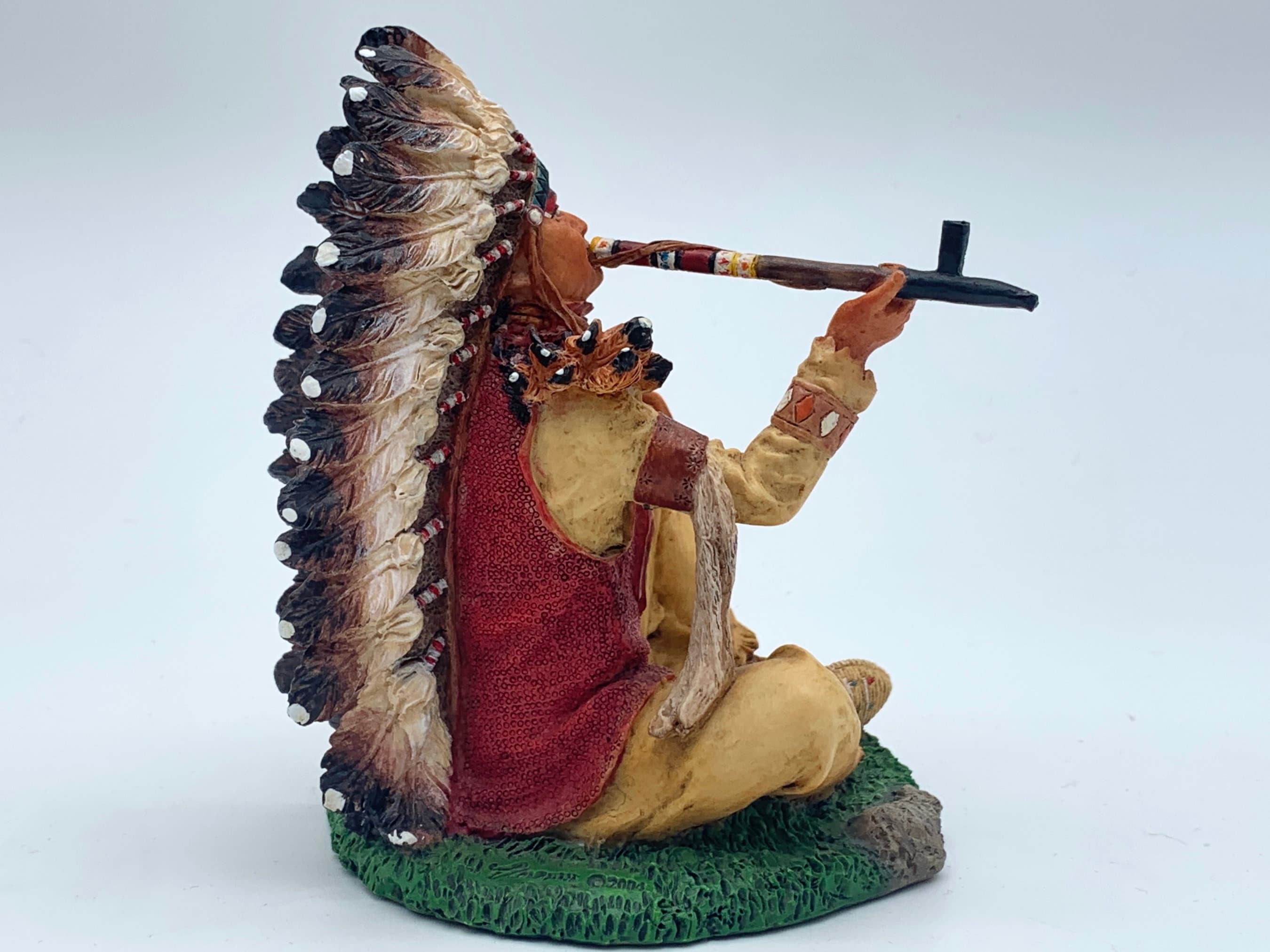 Indian Chief Sitting Statue Native American Decoration Figurine Elegant ... Indian Chief Sitting Statue Native American Decoration Figurine Elegant ...