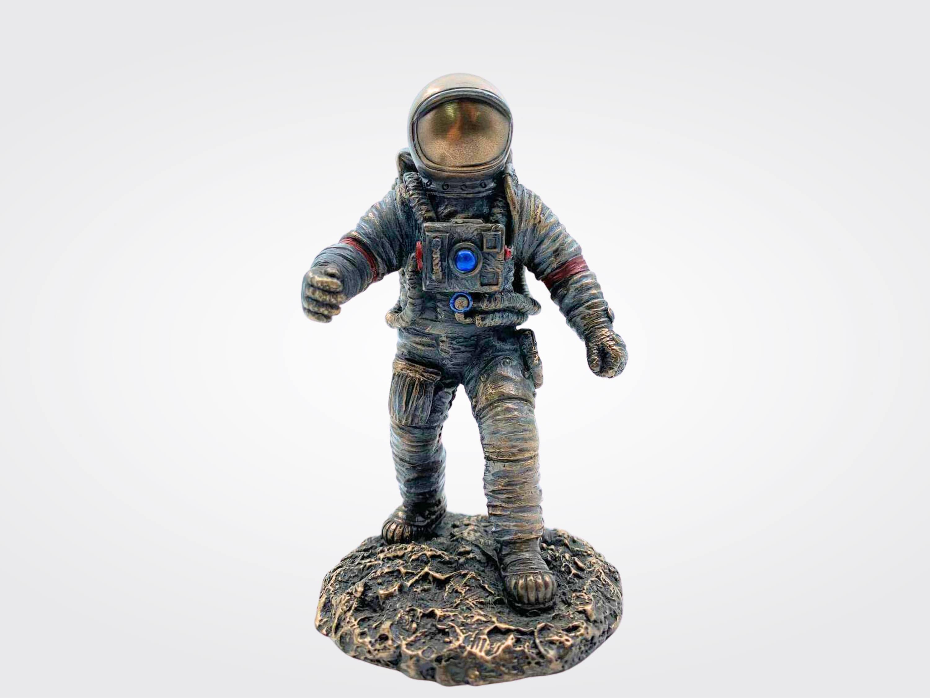 Astronaut Statue Over the Moon, Hand Painted Colorful - Etsy