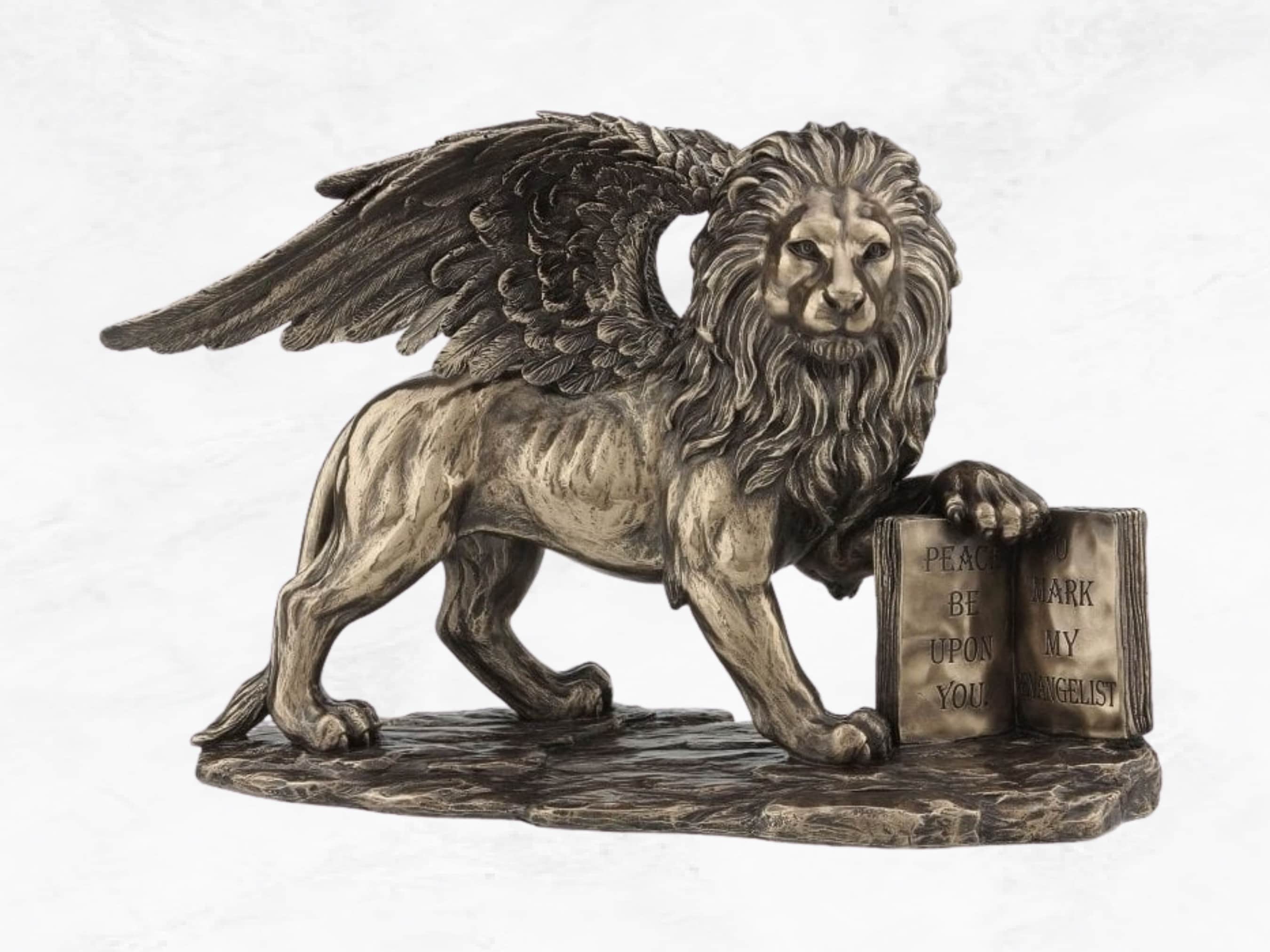 Bronze Winged Lion Statue, Saint Mark Lion Figurine,office Decor Statue ...