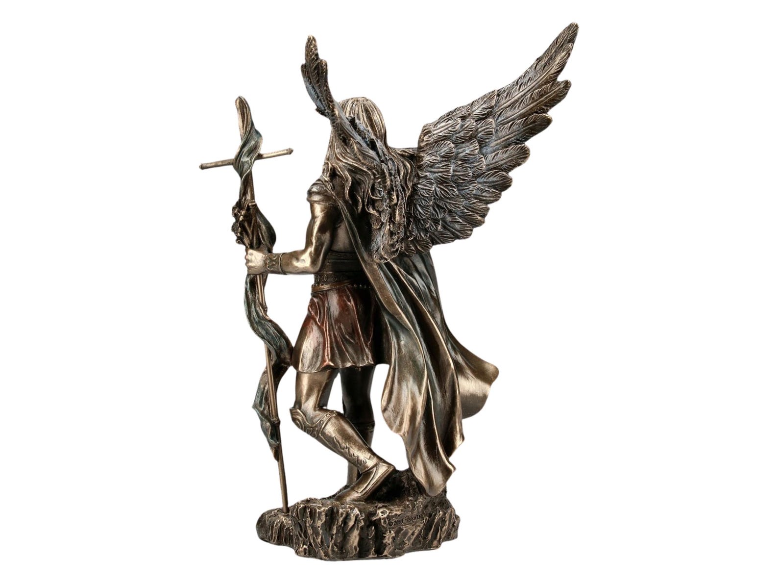 Archangel St. Gabriel Figurine With Staff & Trumpet | Biblical Angel ...