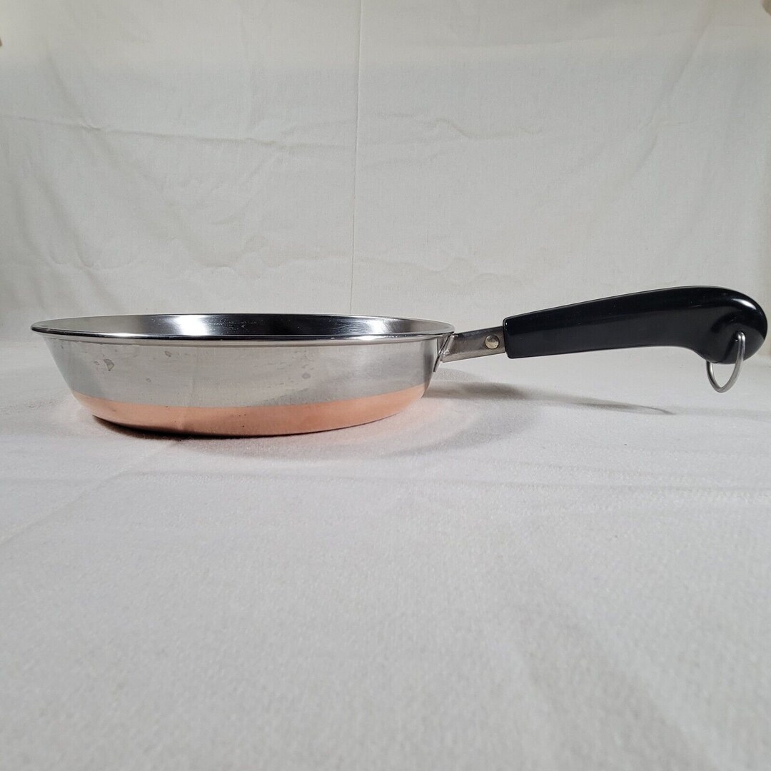 Vintage Revere Ware 9 Skillet Copper Bottom Frying Pan 1801 ROME NY USA ...