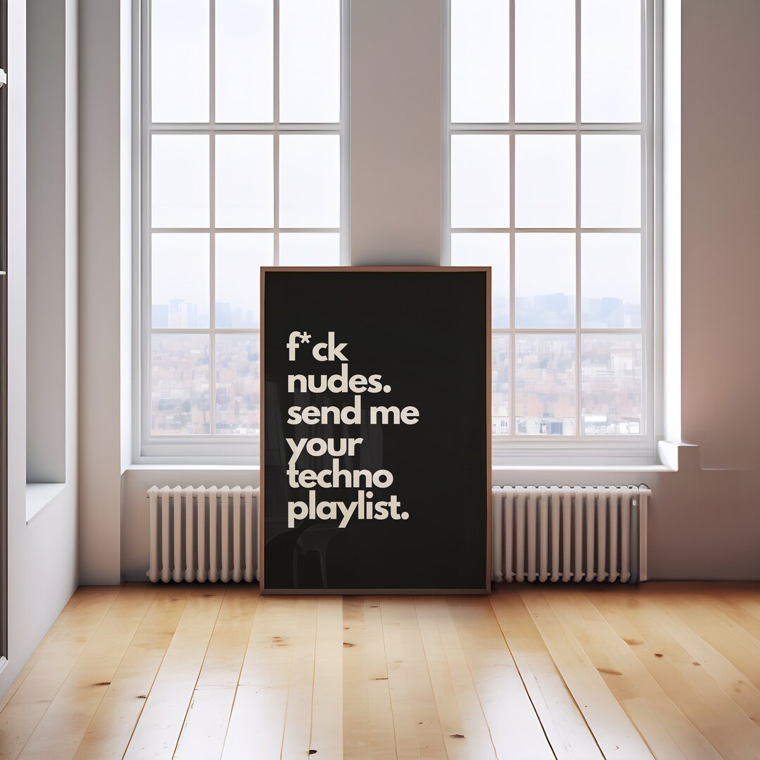 Techno Poster, Techno Print, Rave Wall Art, Send Me Your Techno ...