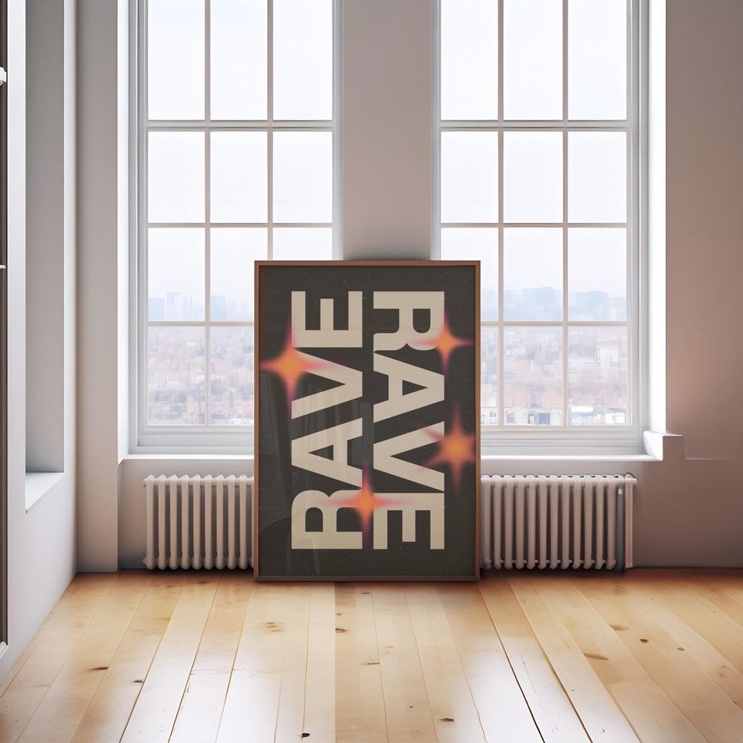 Rave Print, Electronic Music Wall Art, Rave Wall Decor, Techno Music ...
